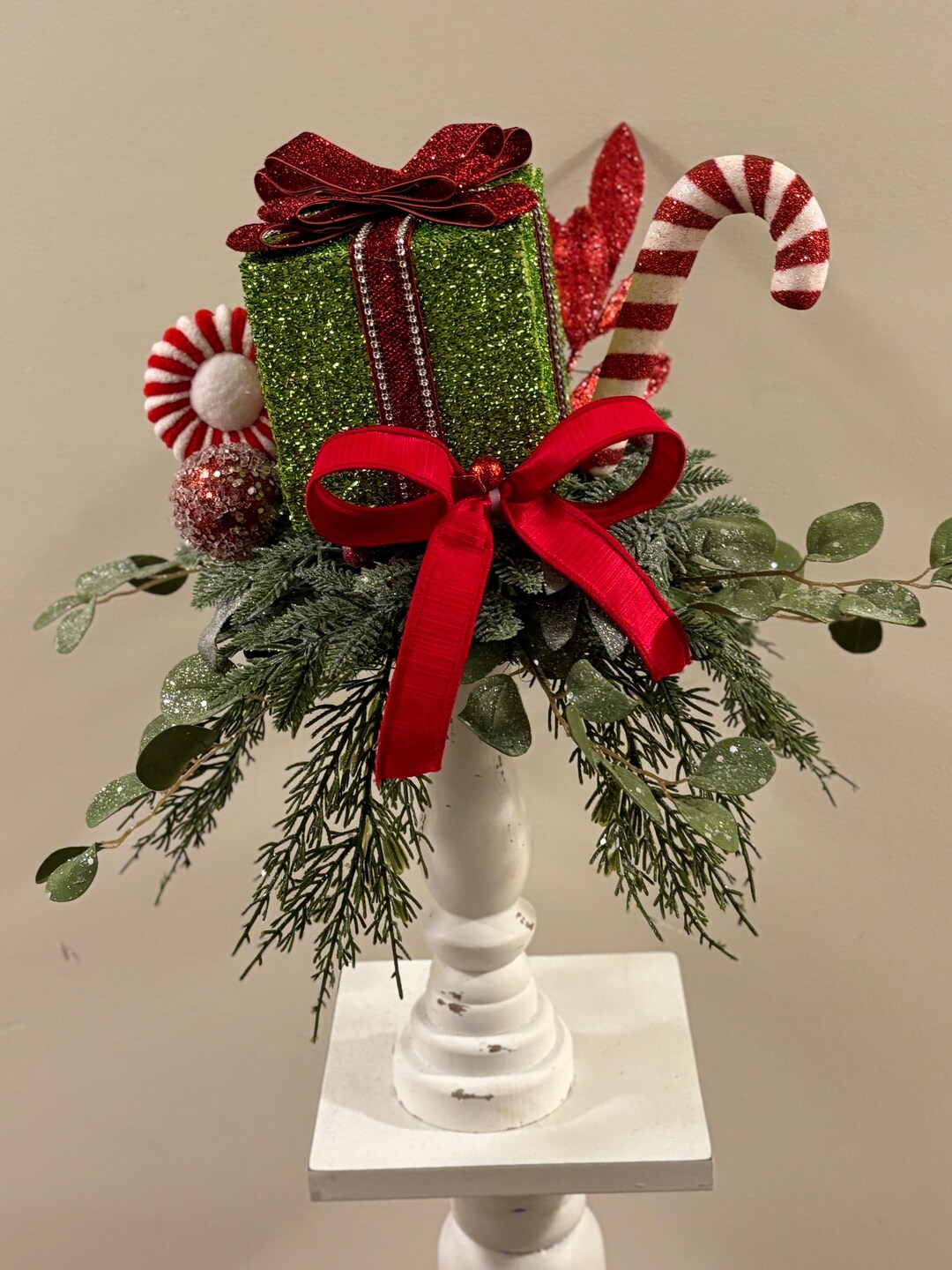 Christmas Table Top Decor, Candlestick Table Decor, Holiday Gift ...