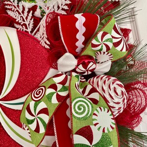 Christmas Peppermint Wreath, Christmas Door Wreath, Christmas Decor ...