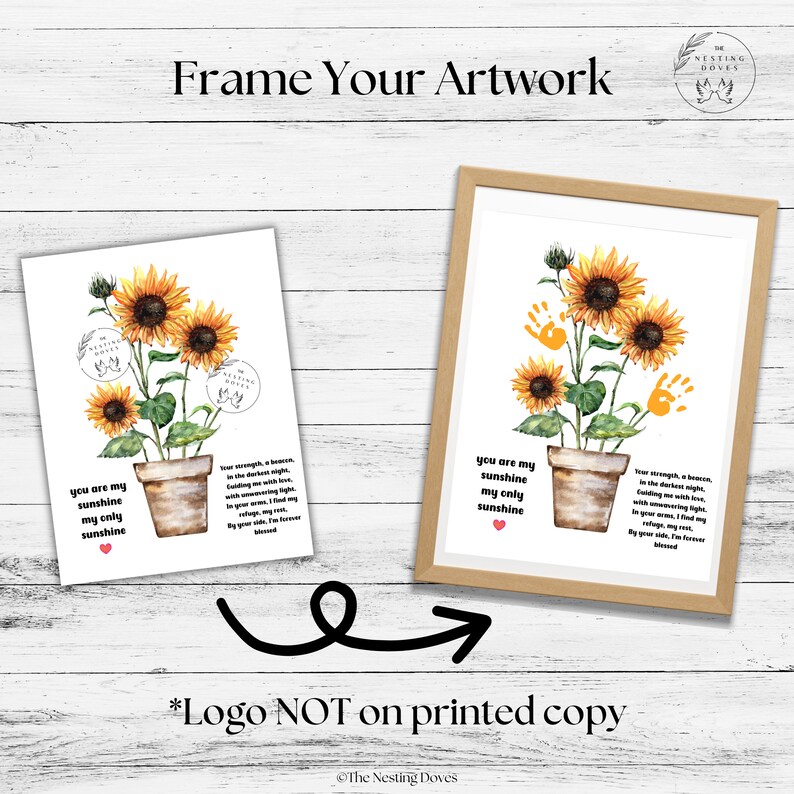 Kids Handprint Art Watercolor Sunflower Bouquet Mother's Day Gift Mom ...