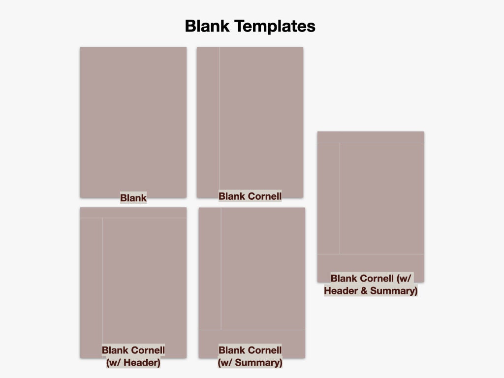 35 Digital Note Taking Templates Essentials: Cornell, Lined, Grid ...