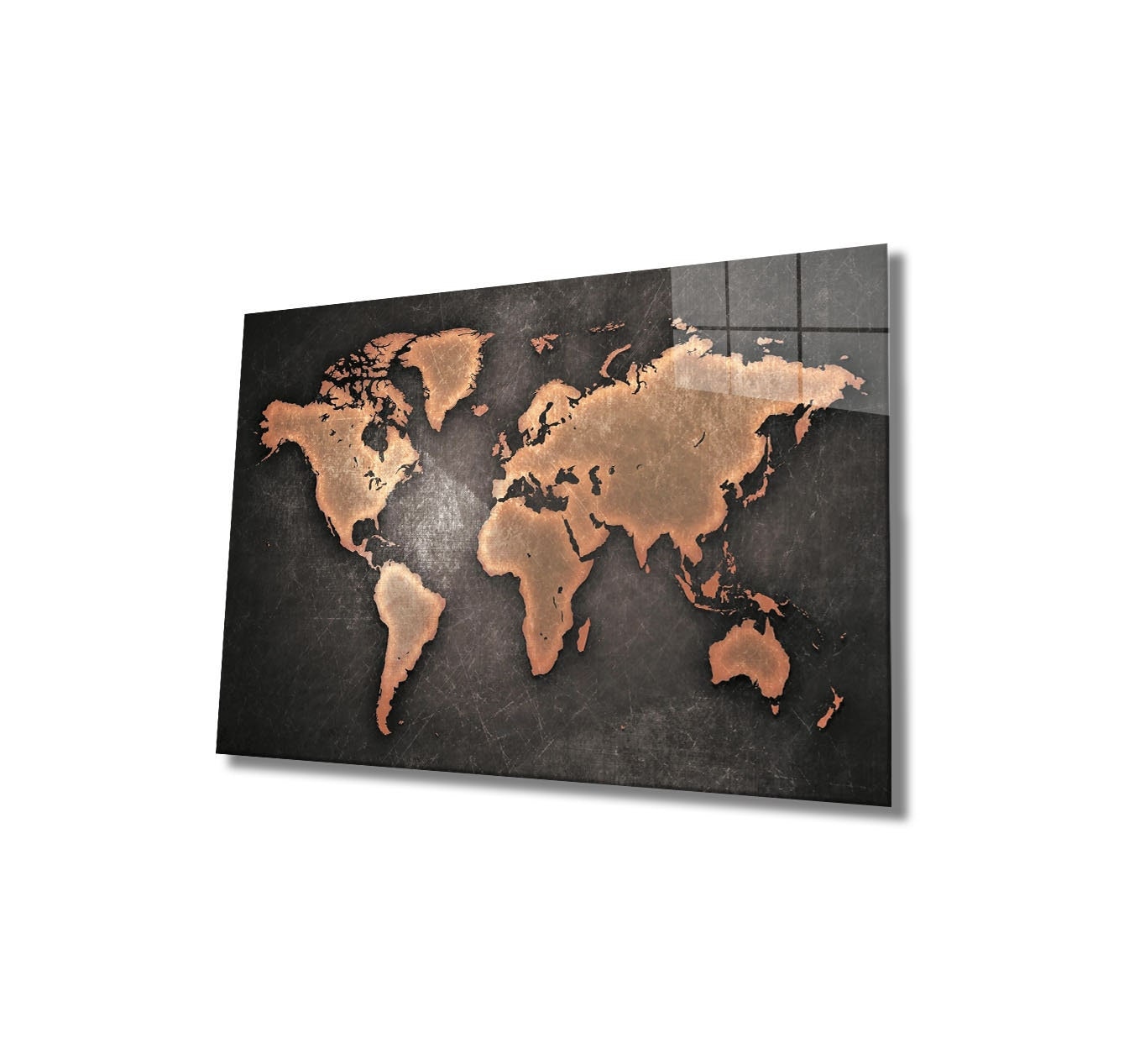World Map Glass Wall Decor, Office Décor, Interior Designs, Home Office ...