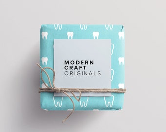 Tooth Toothpaste Wrapping Paper Roll, Gift Wrap Sheet for Dentist ...