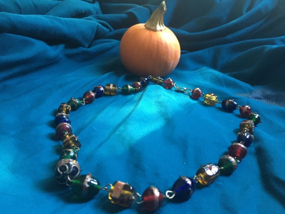 Multi Colored Beaded Boho Style Vintage Necklace 24” - Gem