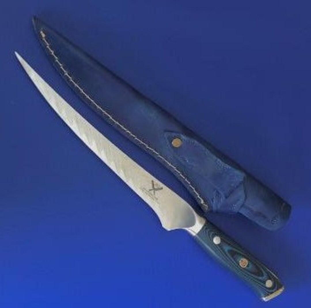Filet 8 Blade is Curved & Flexible, German 1.4116 Stainless Blade, Blue ...
