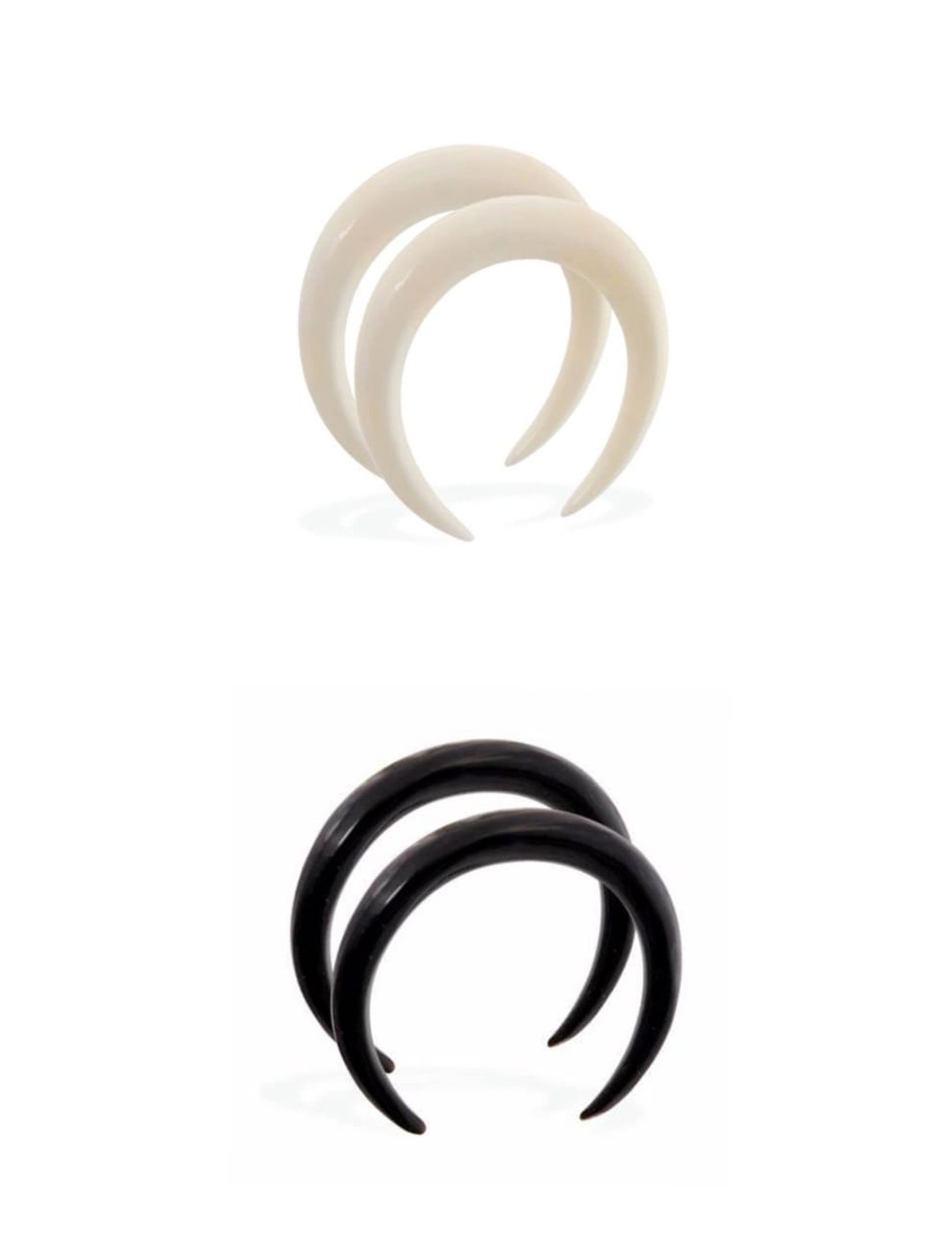 Black & Bone Crescent Hangers Pinchers, Septum, Tusk, Handmde Gauges ...