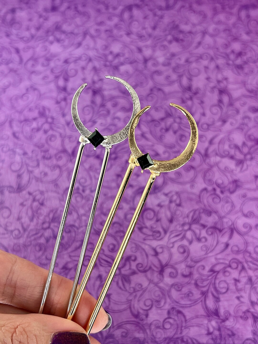 Minimalist Crescent Moon Hair Stick Hair Pin-celtic-hair Fork-fairy ...