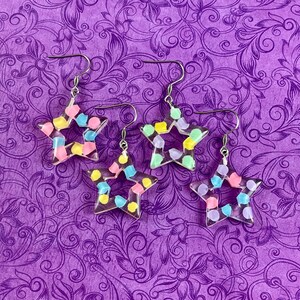 Retro Mod Star Earrings Resin, Acrylic, Magic, Cosplay, Goth, Emo ...