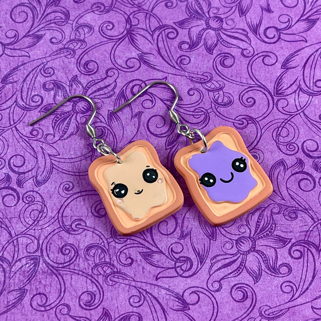 Peanut Butter & Jelly Toast Earrings Resin, Acrylic, Magic, Cosplay ...