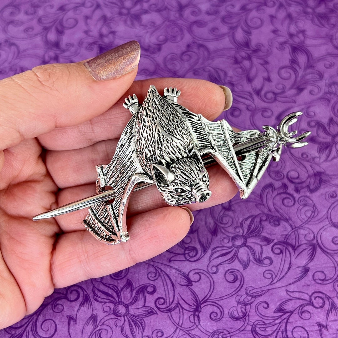 Medieval Bat Hair Stick Ponytail Holder cloak Pin celtic-elven-elf ...