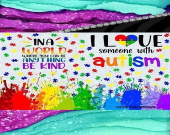 Autism Name Section Sublimation Design Download Skinny Straight Tumbler ...