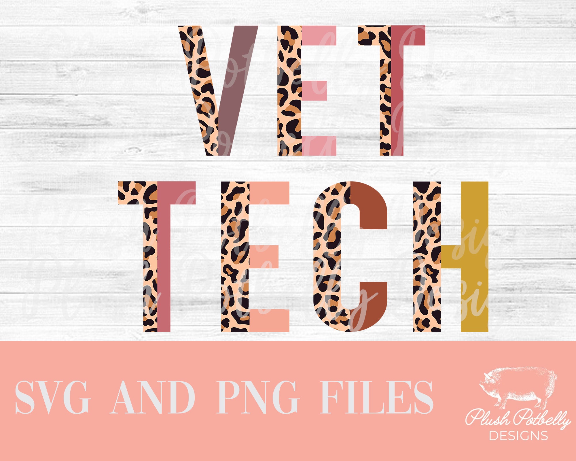 Vet Tech Leopard PNG ONLY - Etsy