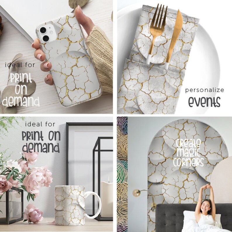 Kintsugi Art Seamless Pattern Fake Embroidery Digital Paper Download Repeating Fabric Japanese ...