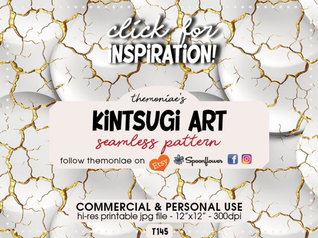 Kintsugi Art Seamless Pattern Fake Embroidery Digital Paper Download ...