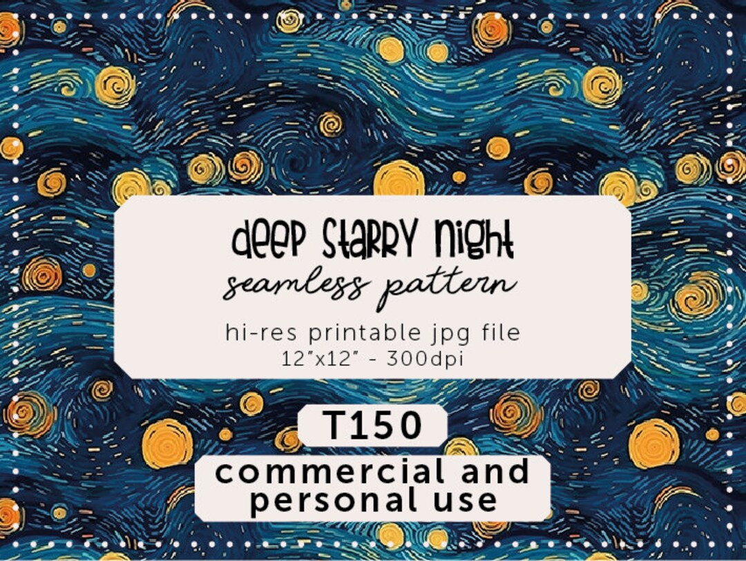 Starry Night Seamless Pattern Night Sky Digital Paper Download Stars ...