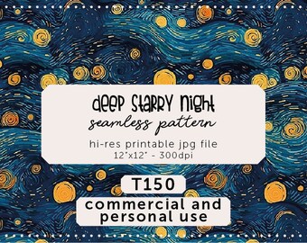 Starry Cloudy Night Seamless Pattern Unlimited Commercial Use - Etsy