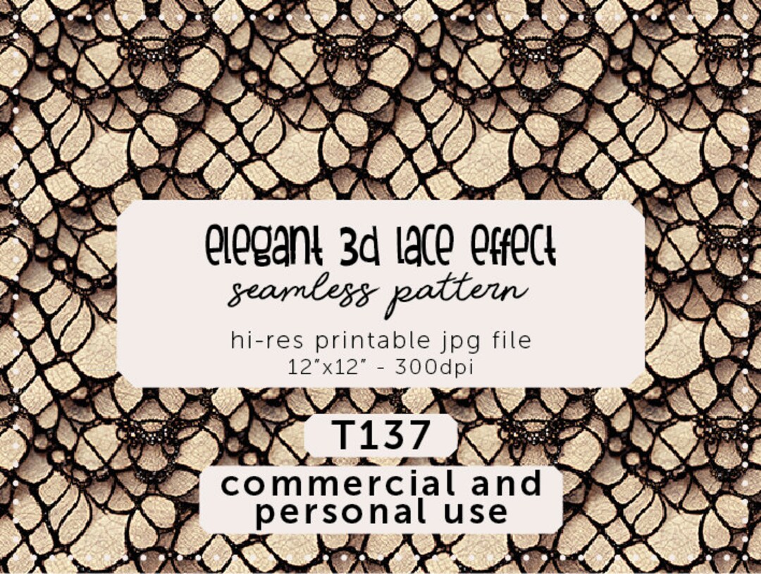 Elegant 3d Lace Effect Seamless Pattern Beige Lace Fake Embroidery ...