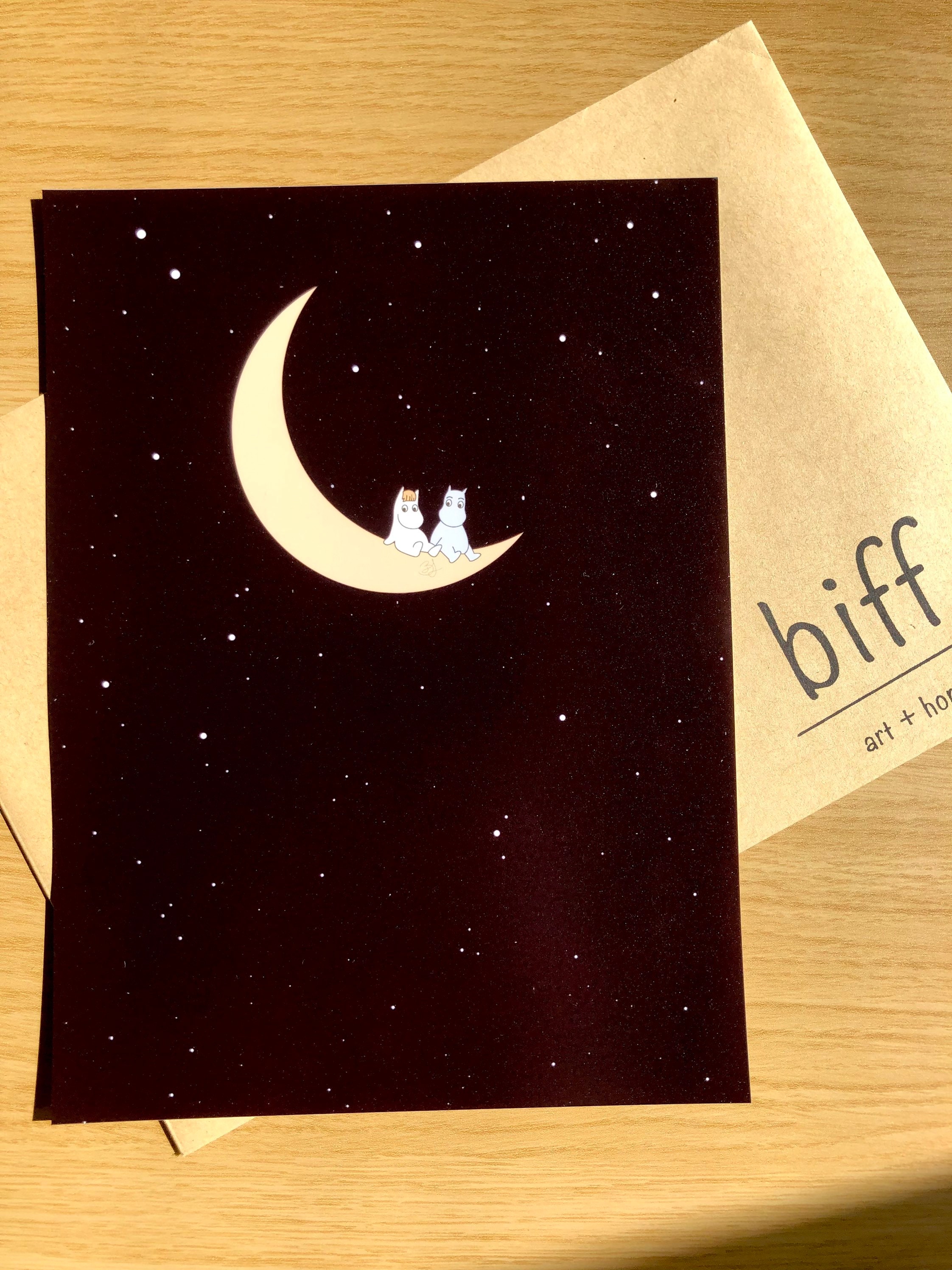 Moomin on the Moon A5 and A4 Digital Artwork Moomins - Etsy UK