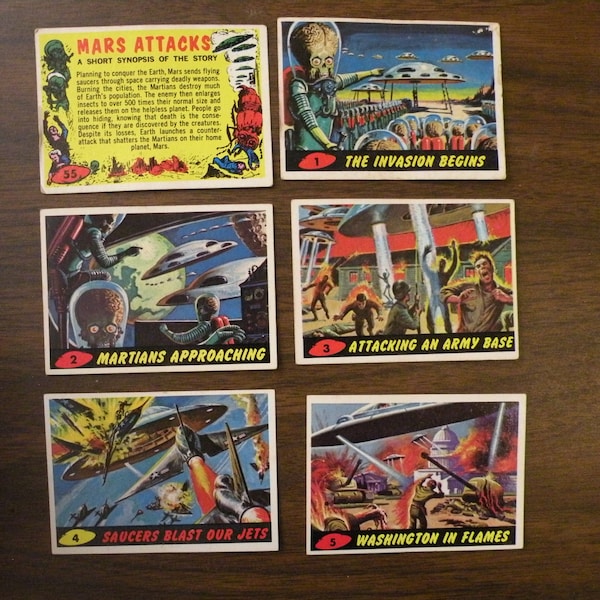 Mars Attacks Cards - Etsy