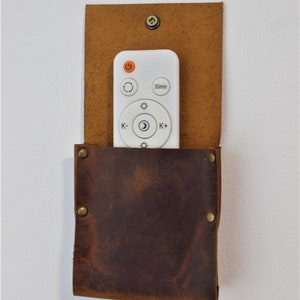 Wall Holder for Remote Control, Leather Wall Pocket - Etsy