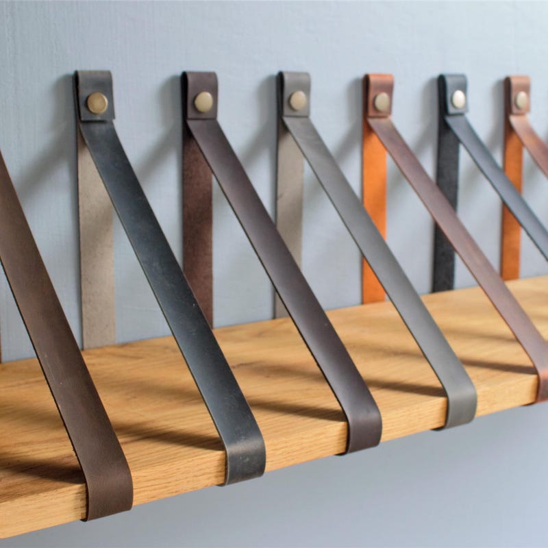 Leather Strap Shelf - Etsy