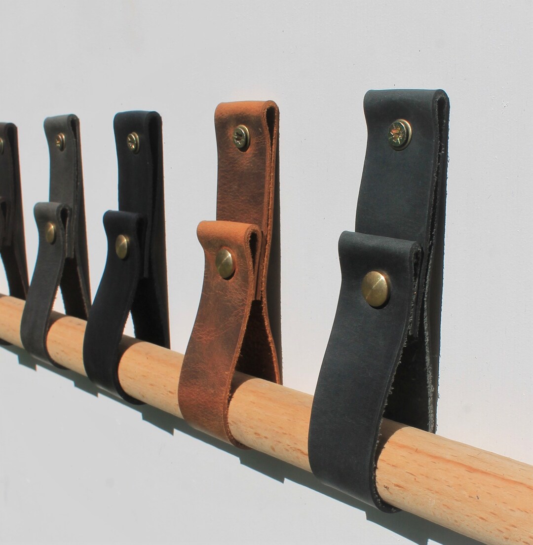 Leather Wall Strap Curtain Rod Strap Holder Leather Strap Hanger ...