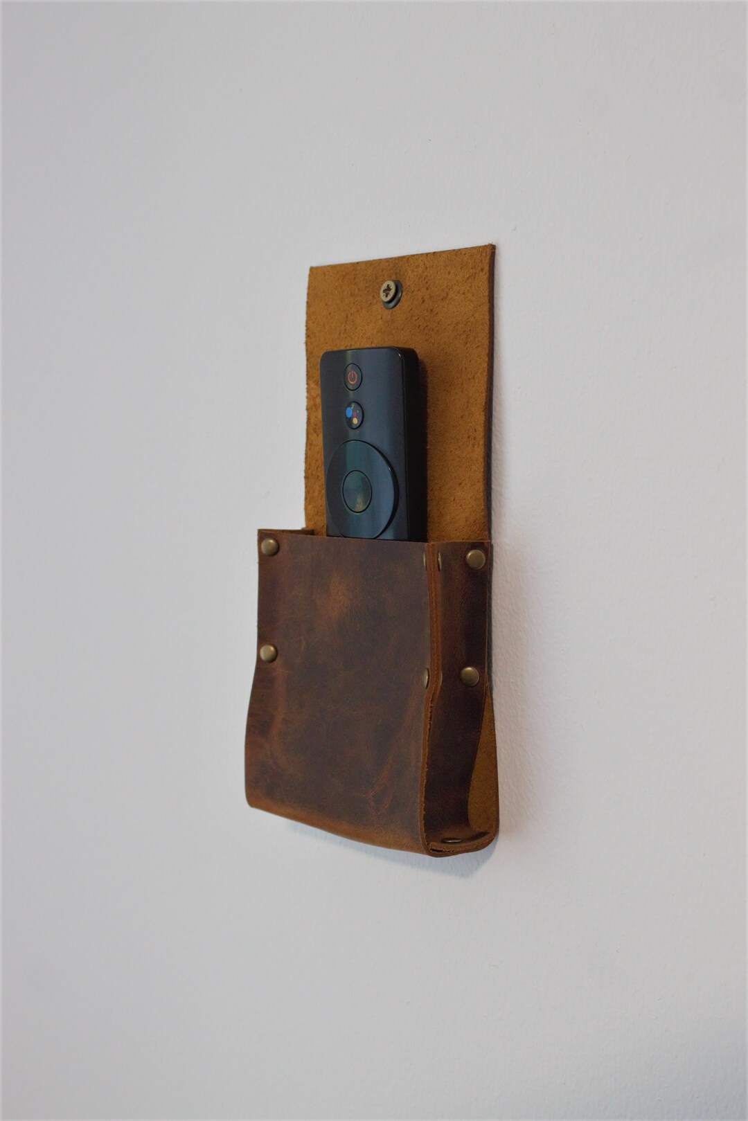 Wall Holder for Remote Control, Leather Wall Pocket - Etsy