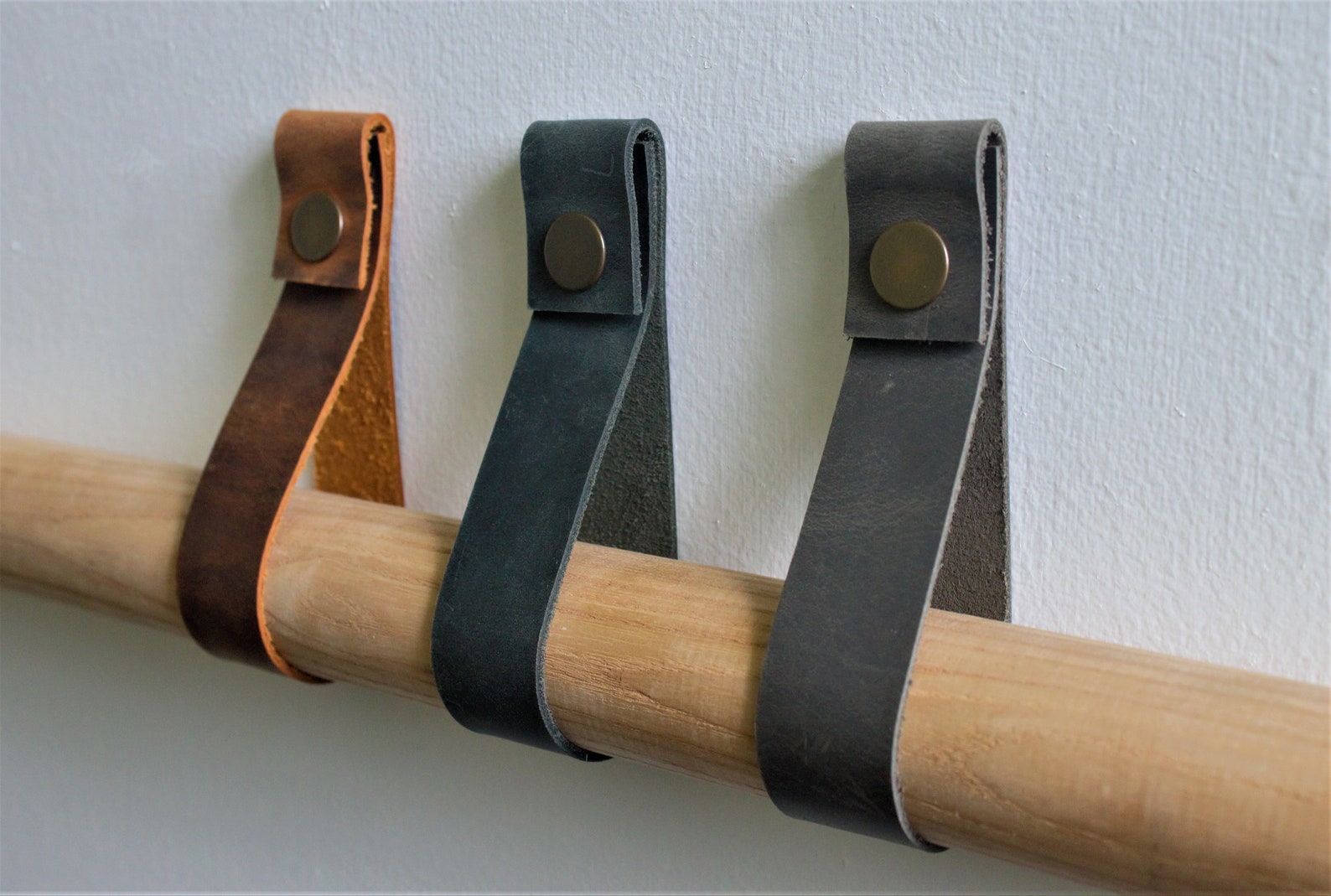 Leather Wall Strap ,leather Strap Hanger, Leather Wall Hook, Leather ...