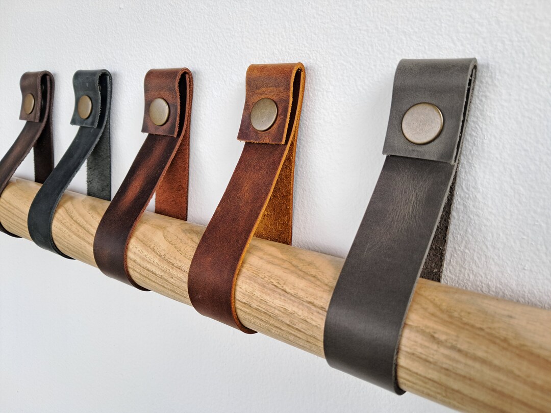 Leather Wall Strap, Leather Strap, Leather Strap Hanger, Leather Wall ...