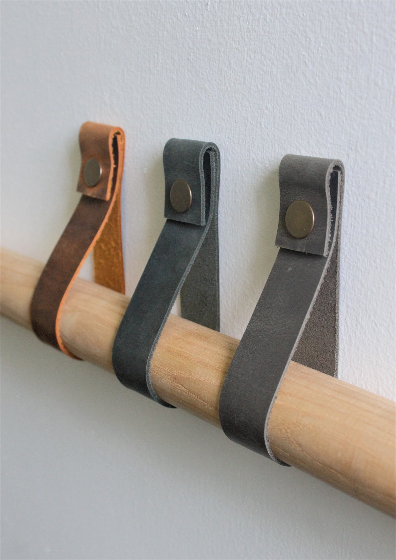 Leather Wall Strap ,leather Strap Hanger, Leather Wall Hook, Leather ...