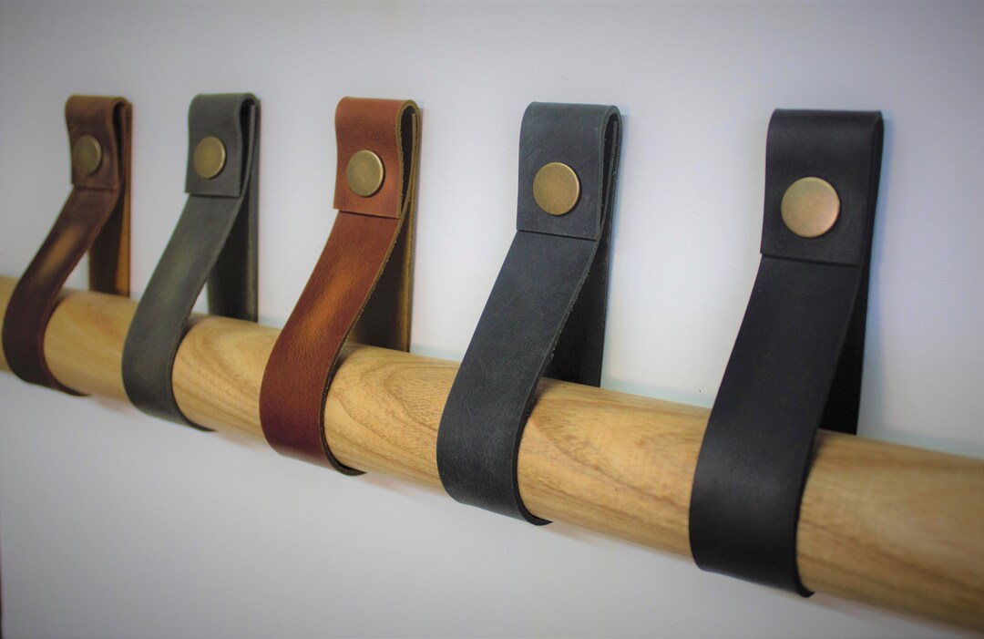 Leather Wall Strap, Leather Strap, Leather Strap Hanger, Leather Wall ...