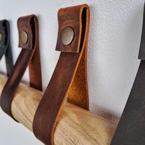 Leather Wall Strap, Leather Strap, Leather Strap Hanger, Leather Wall ...