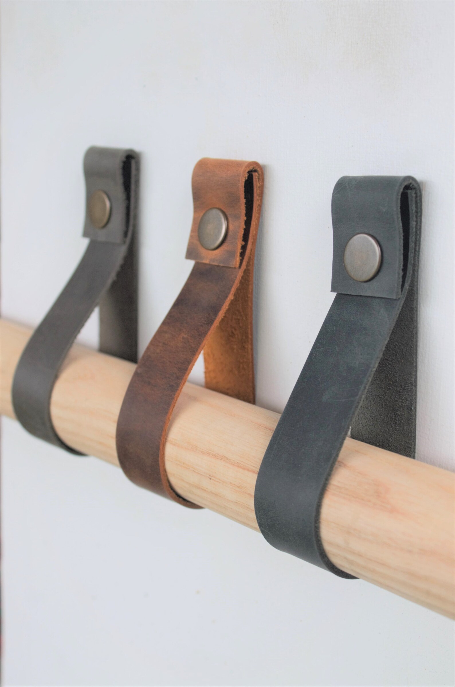 Leather Wall Strap ,leather Strap Hanger, Leather Wall Hook, Leather ...