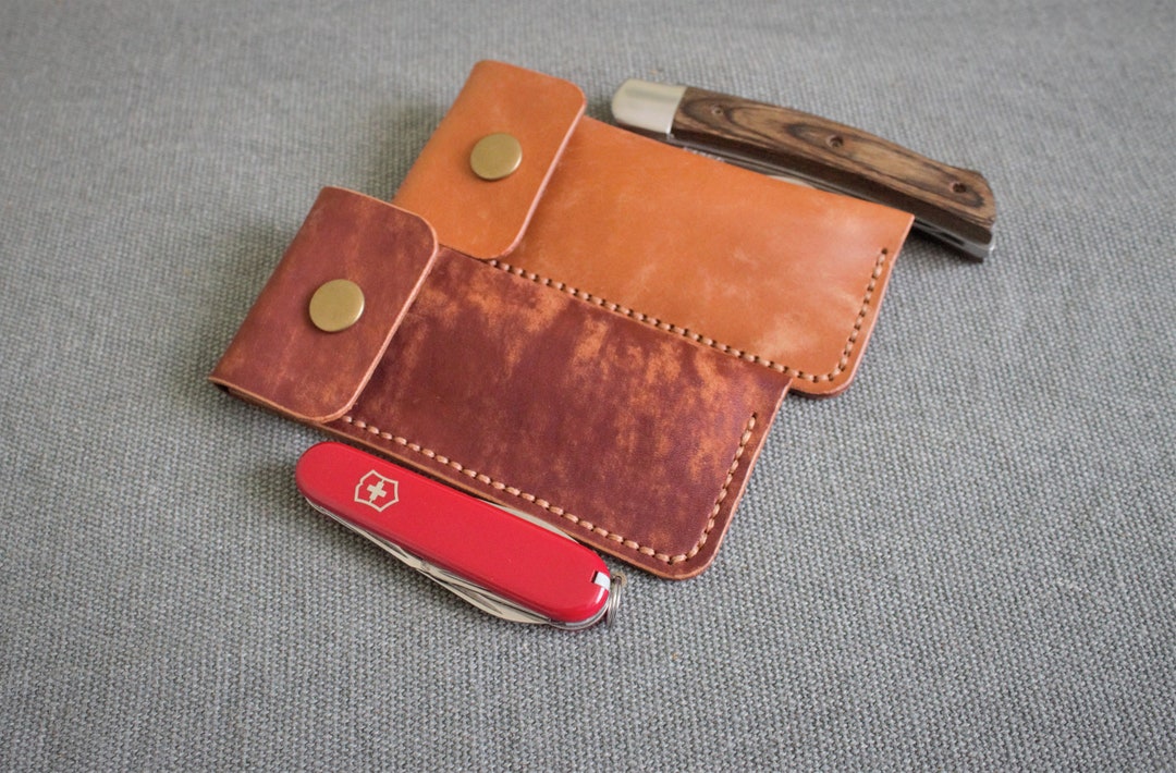 Leather Knife Sheath, Pocket Knife Sheath, Leather Pocket Knife Slip - Etsy