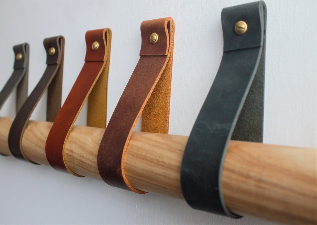 Leather Wall Strap, Leather Strap, Leather Strap Hanger, Leather Wall ...