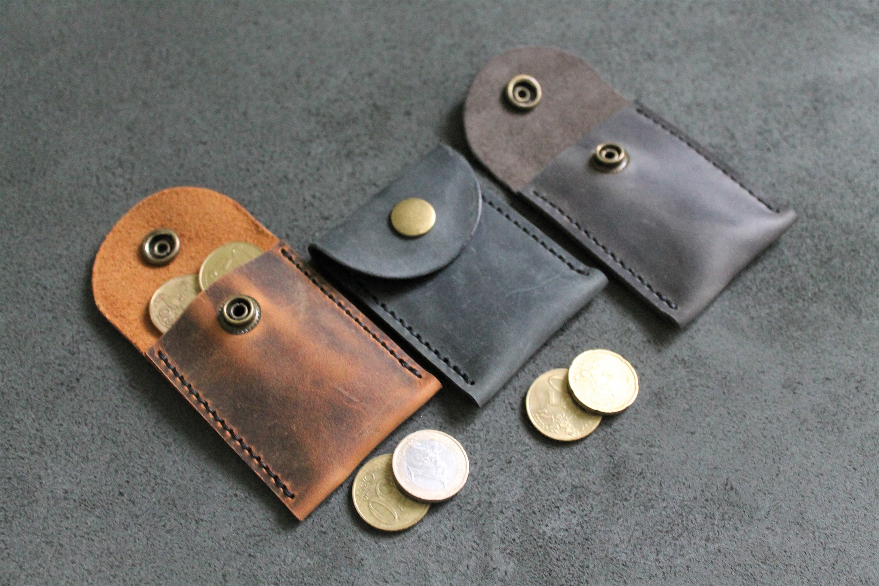 Leather Coin Pouch, Small Leather Coin Purse, Leather Change Purse - Etsy