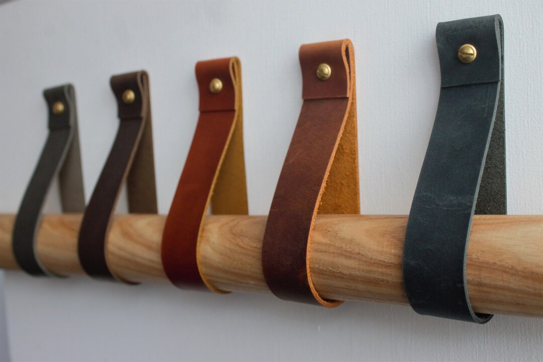 Leather Wall Strap, Leather Strap, Leather Strap Hanger, Leather Wall ...