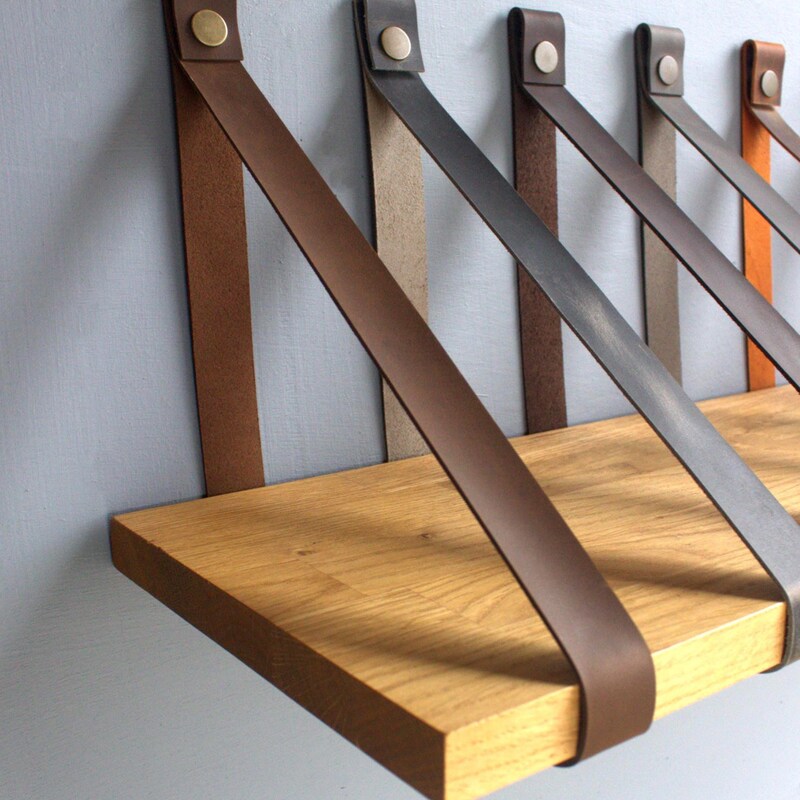 Leather Strap Shelf - Etsy
