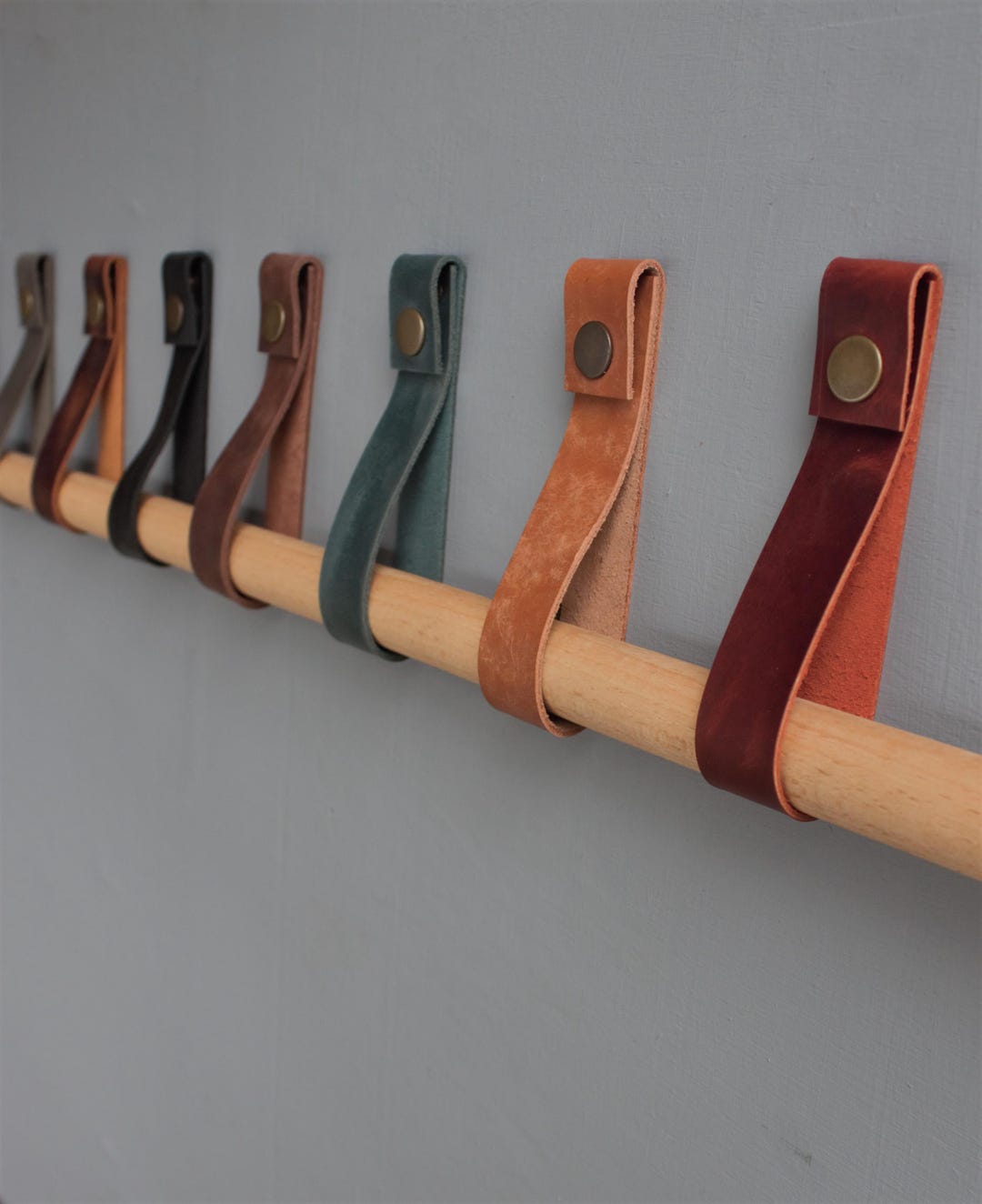 Leather Wall Strap, Leather Strap, Leather Strap Hanger, Leather Wall ...