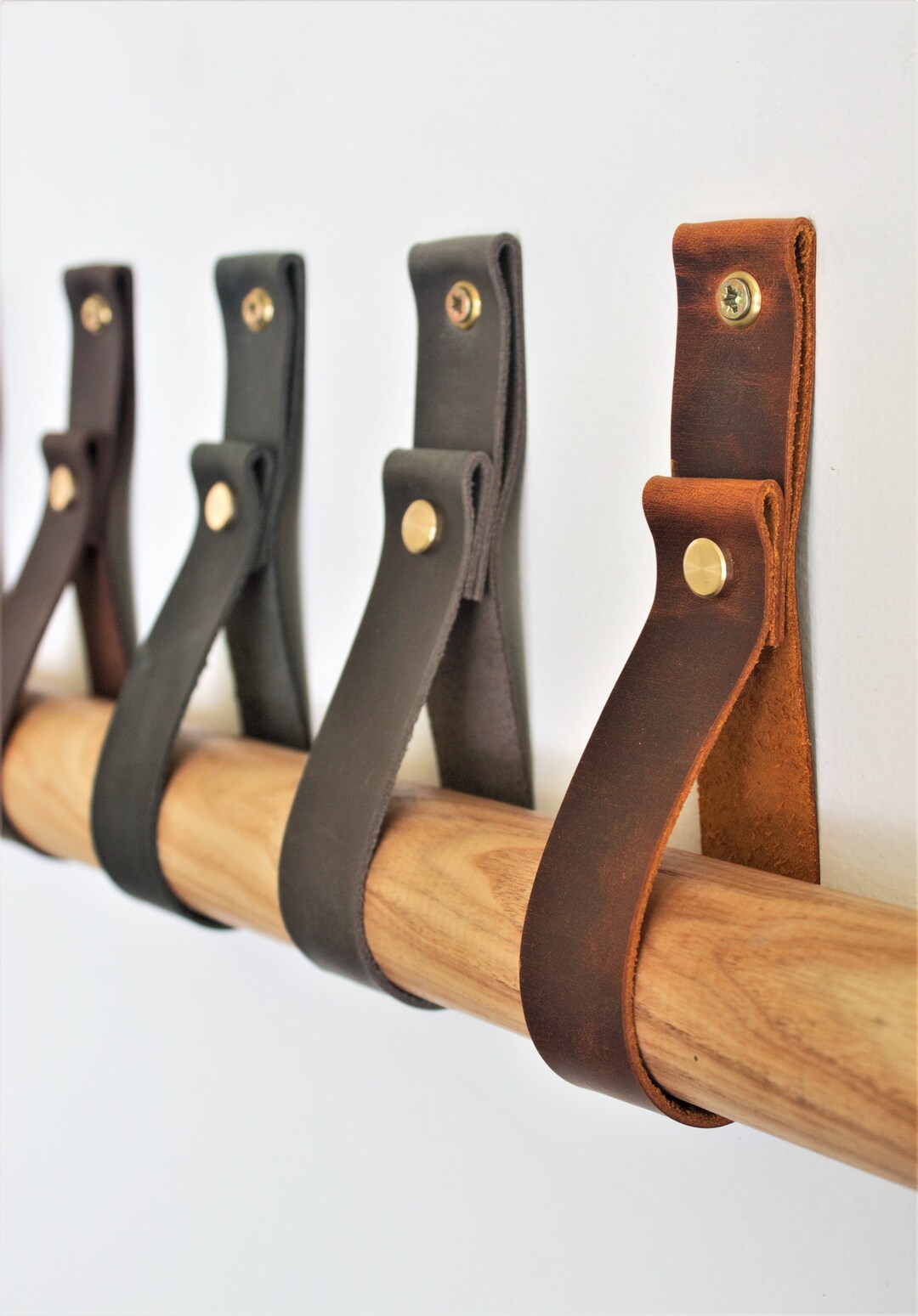 Leather Wall Strap Curtain Rod Strap Holder Leather Strap Hanger ...