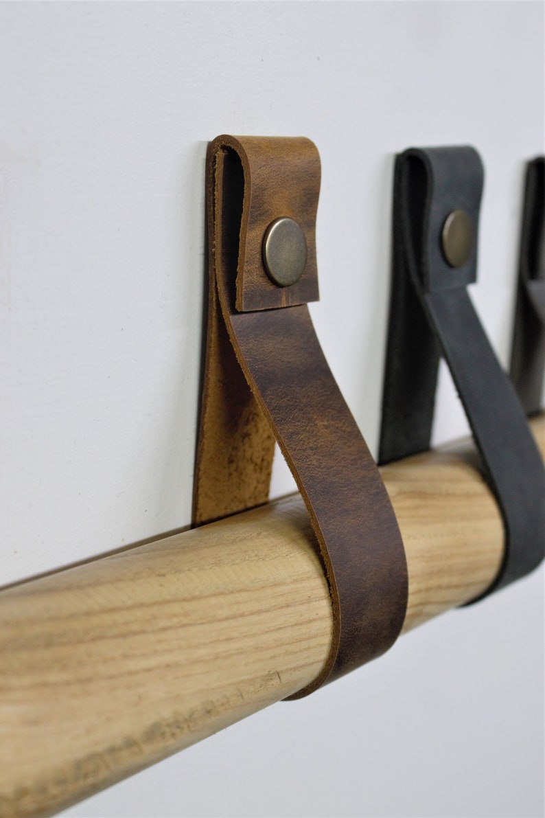 Leather Wall Strap leather Strap Hanger Leather Wall Hook - Etsy