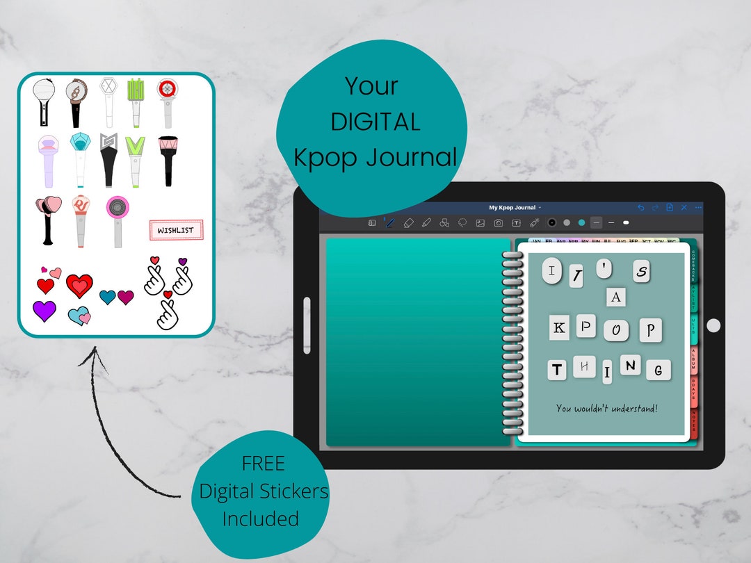 Undated Kpop Digital Journal, Kpop Diary, Digital Journal, Journal ...