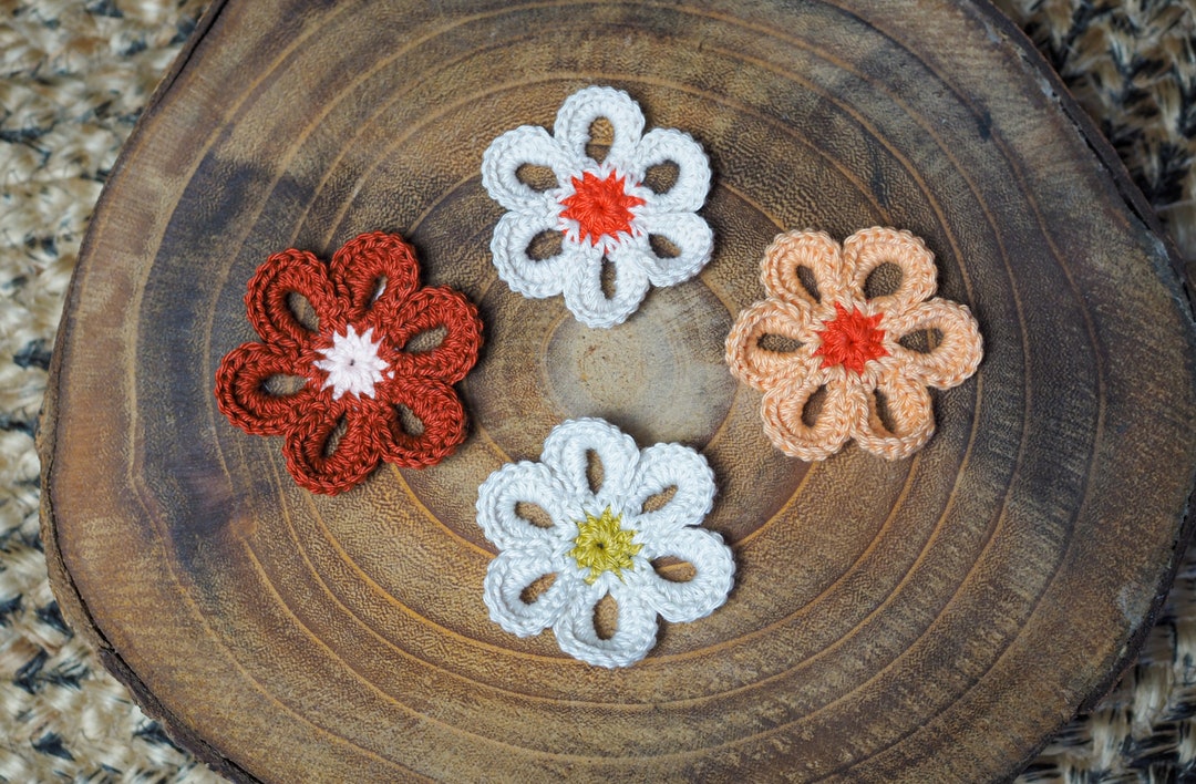 Crochet Flowers Gift Tags Table Decorations Crocheted - Etsy