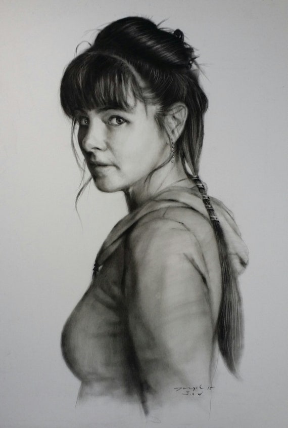 Custom Portrait Painting With Charcoal Powder Drawing - Etsy