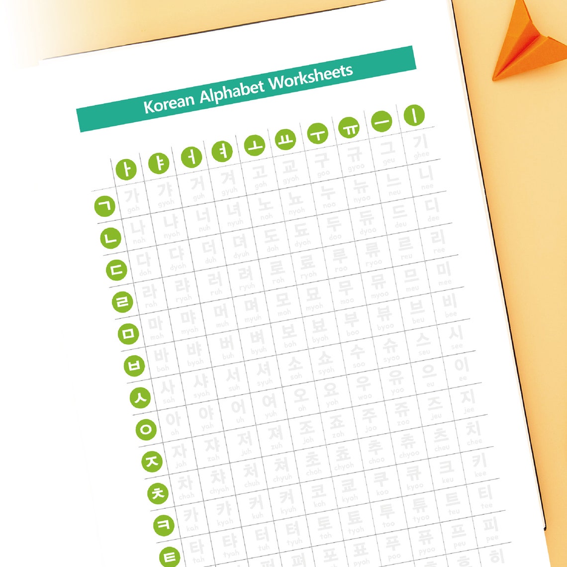 Hangul Korean Alphabet Worksheets: Beginner Learning, Tracing (PDF) - Etsy