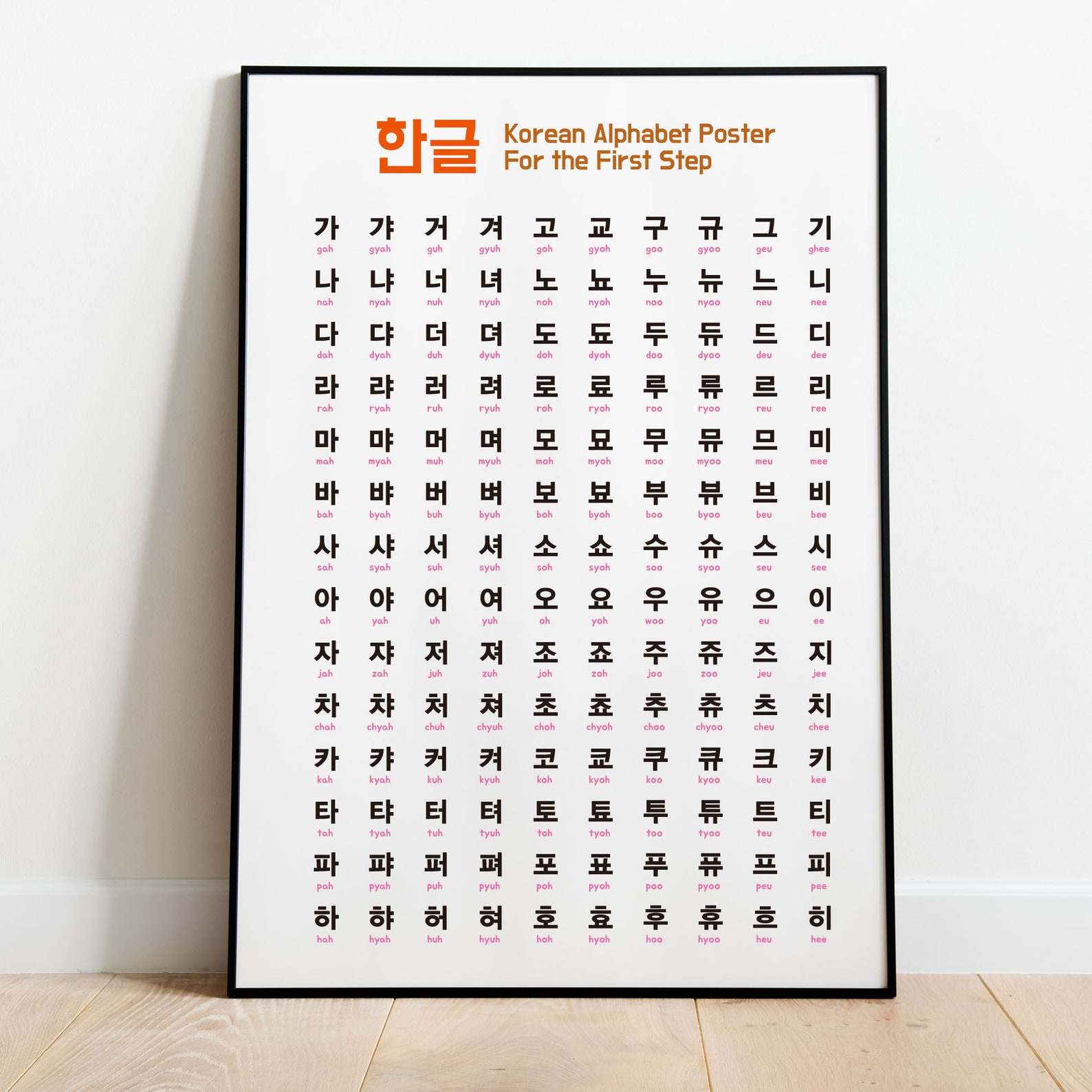 Korean Alphabet Printable Downloads, Hangul Poster, Hangul Chart ...