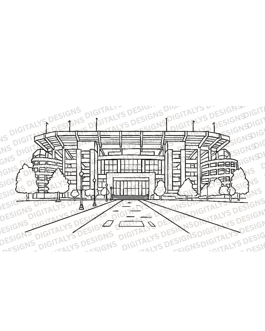 Bryant Denny Stadium Outline Download - Etsy