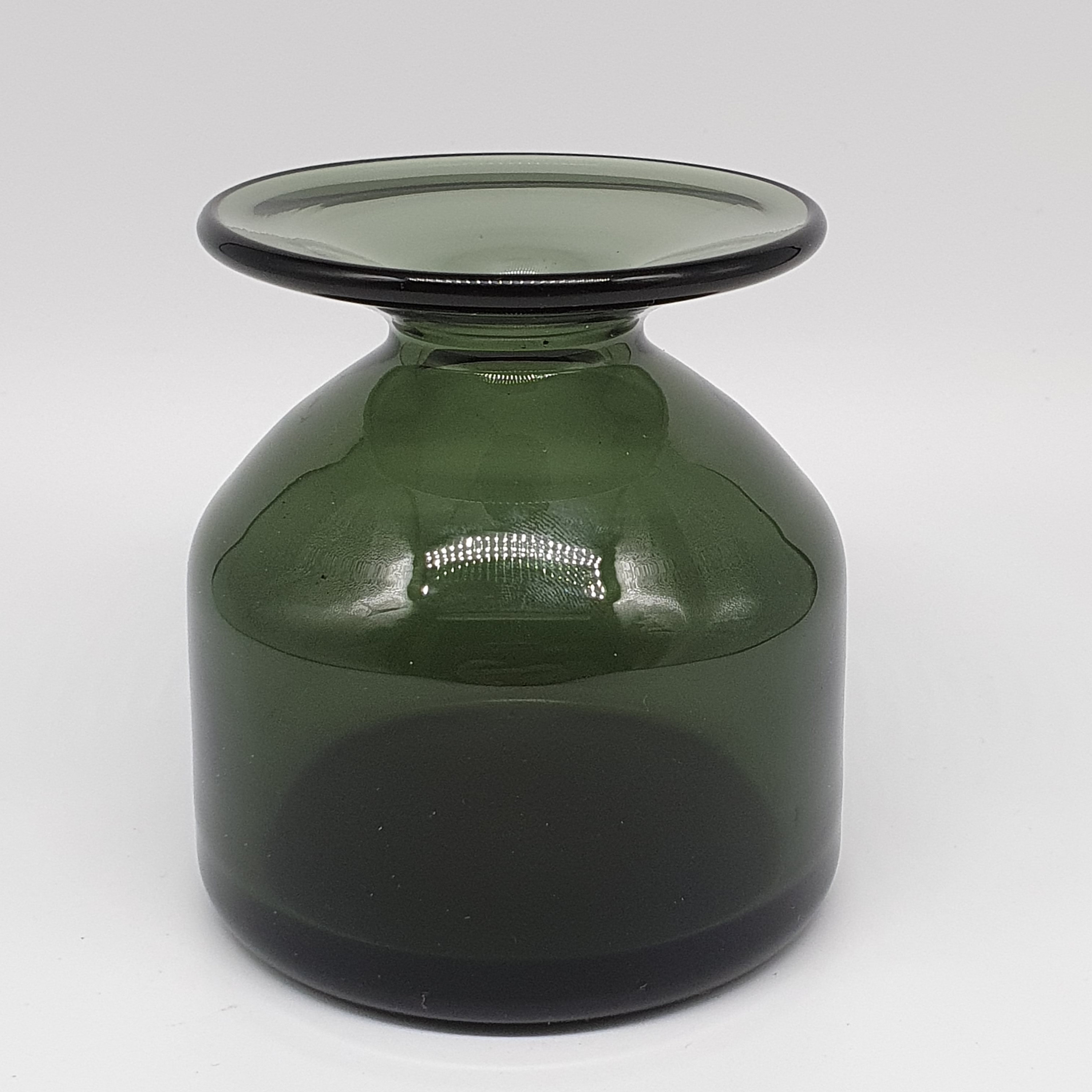 Swedish Green Glass Vase Signed by Desiger Tom Moller for Reijmyre ...