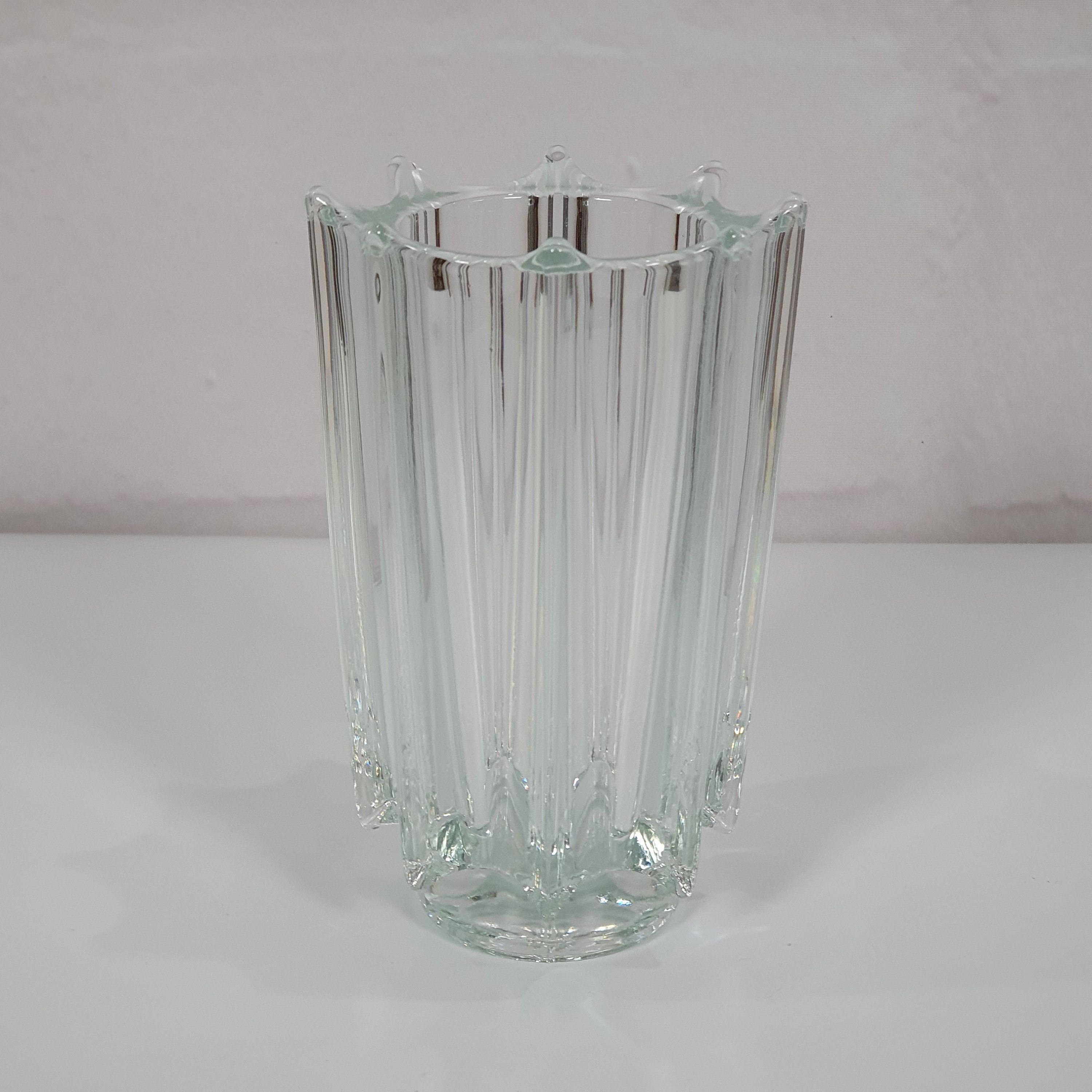 Czech Sklo Glass Vase by Rudolf Jurnikl for Rudolfova Hut 13292 Iceberg ...