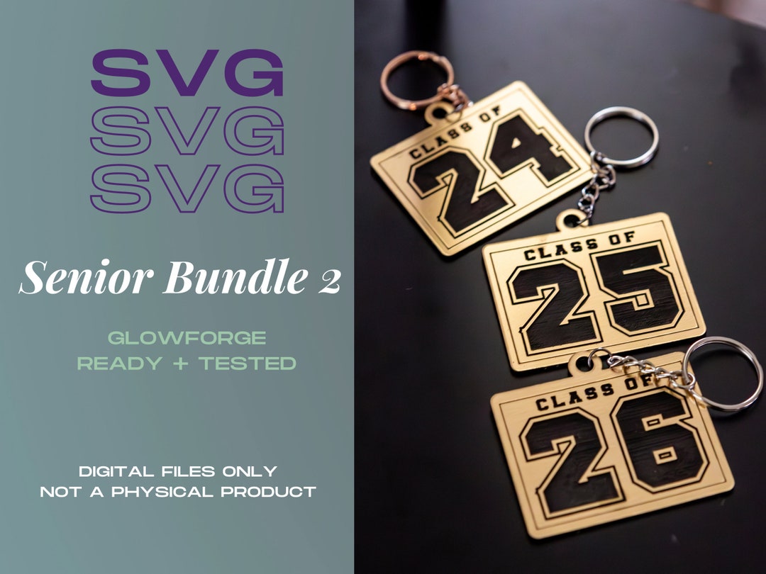 Senior Bundle, 2024 Senior Keychain, Glowforge Svg, 2024 Graduate, 2024 ...