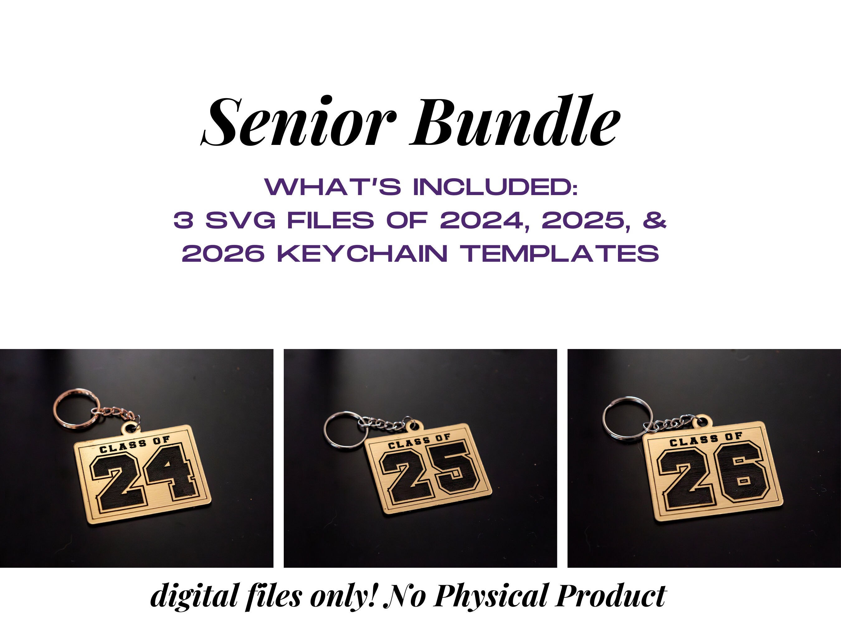 Senior Bundle, 2024 Senior Keychain, Glowforge Svg, 2024 Graduate, 2024 ...